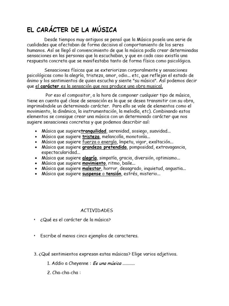 El Carácter de La Música (1) | PDF