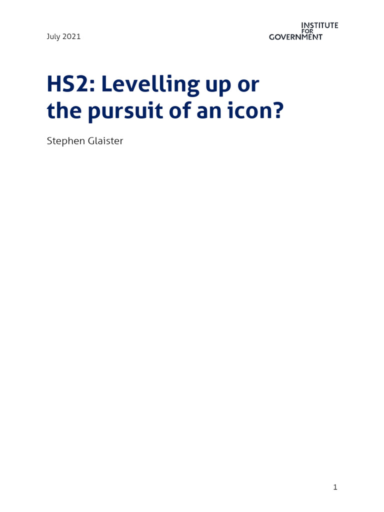 Hs2 Levelling Up Stephen Glaister | PDF | Rail Transport | High Speed Rail