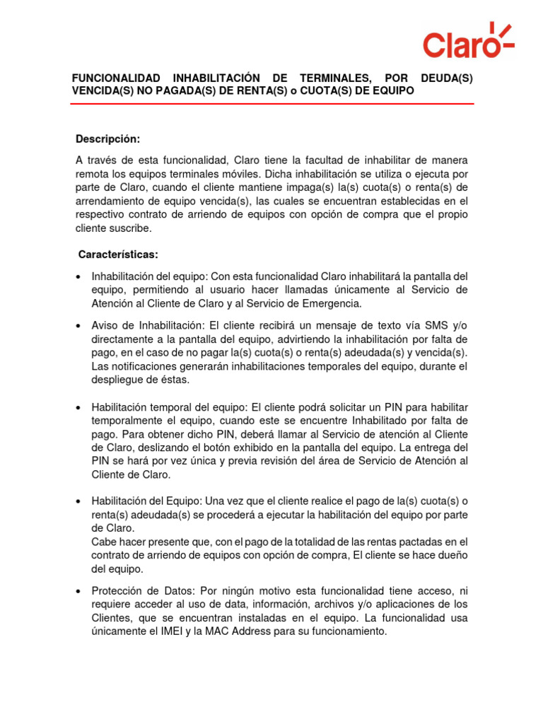 Inhabilitacion de Terminales | PDF