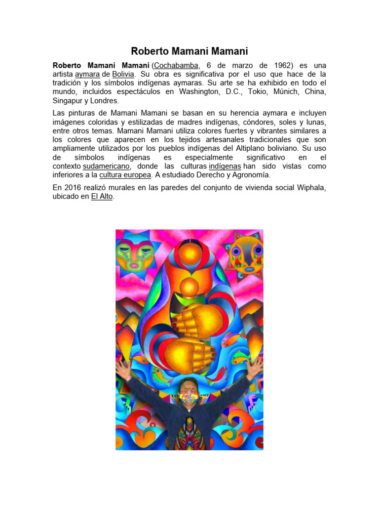 Biografía de Roberto Mamani Mamani | PDF