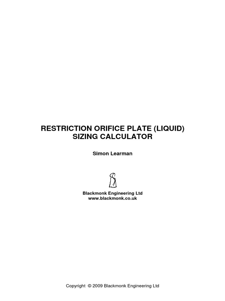 Liquid Rop Sizing Calculator Guide | PDF
