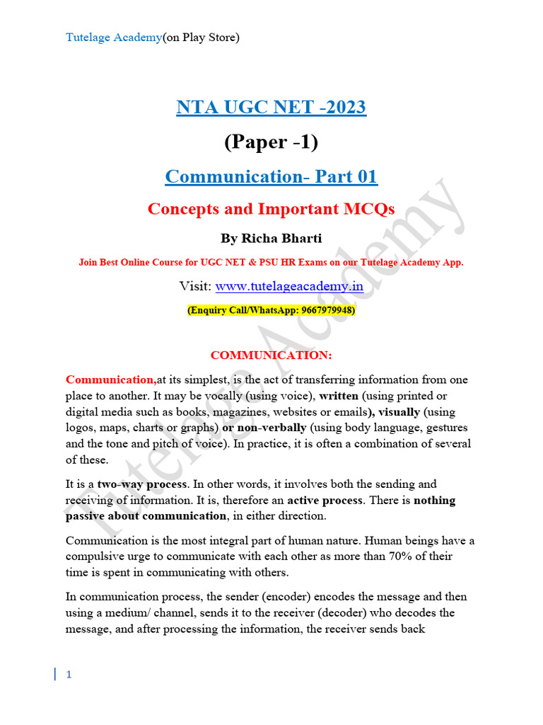 Communiction 2022 Part-01 | PDF