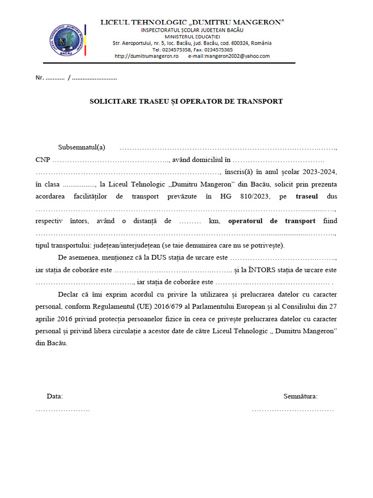 Solicitare Major | PDF