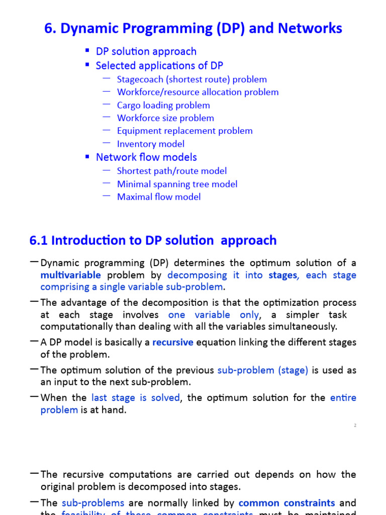 Chapter VI DP and Network | PDF | Dynamic Programming | Mathematical Optimization