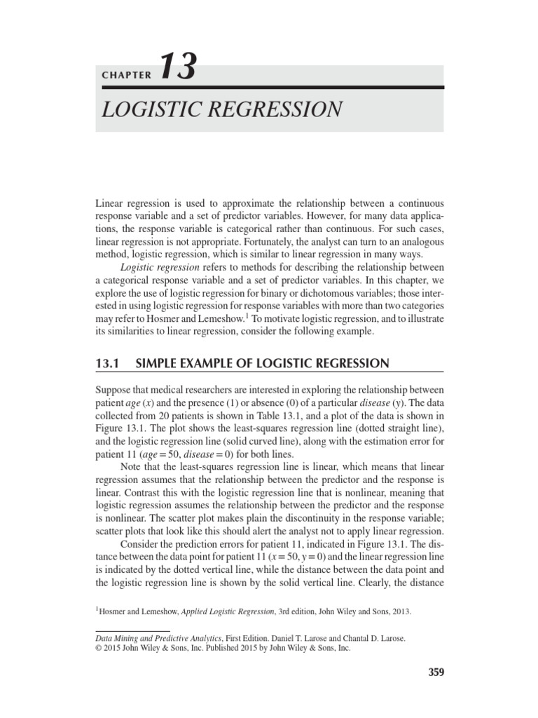 Logistic Regression Pdf Logistic Regression Regression Analysis