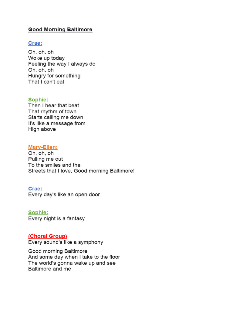 Good Morning Baltimore | PDF