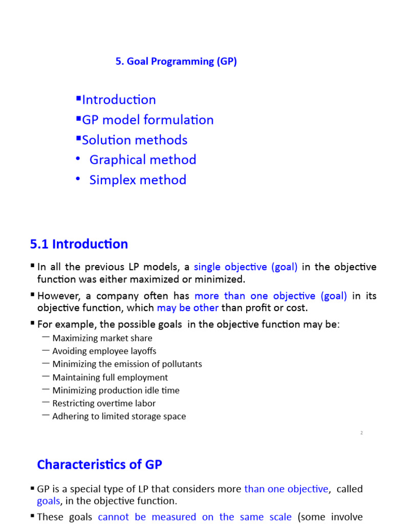 Chapter V Goal Programming (GP) | Download Free PDF | Mathematical Logic | Systems Analysis