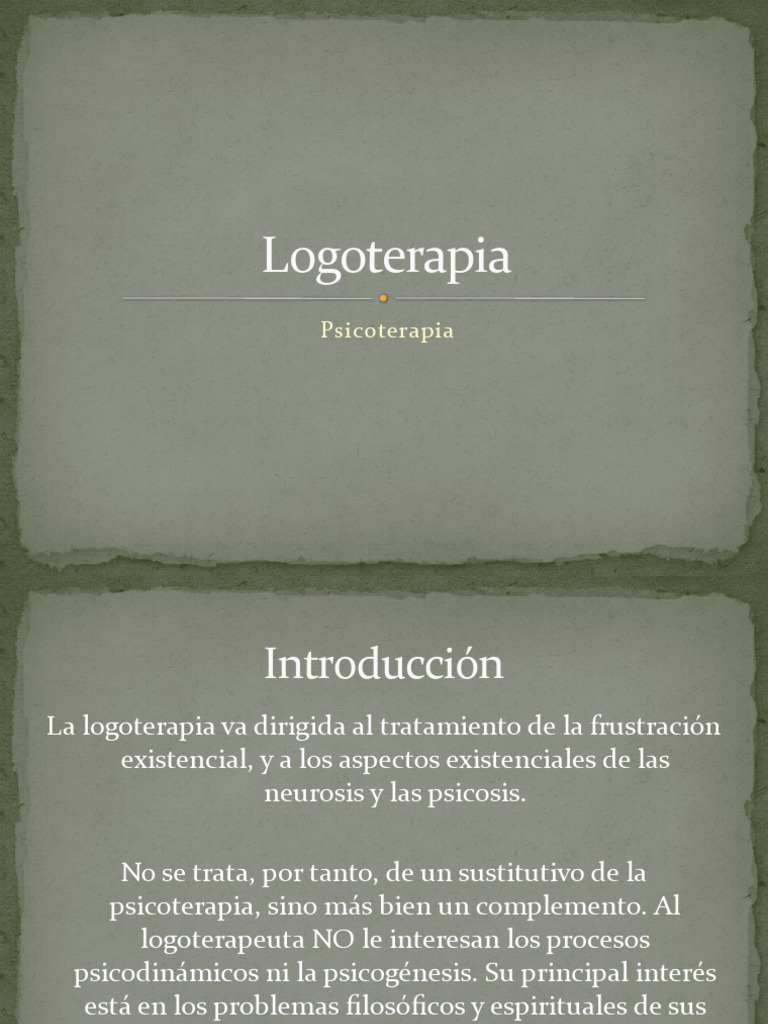 Exposición Logoterapia | PDF | Sicología | Psicoterapia