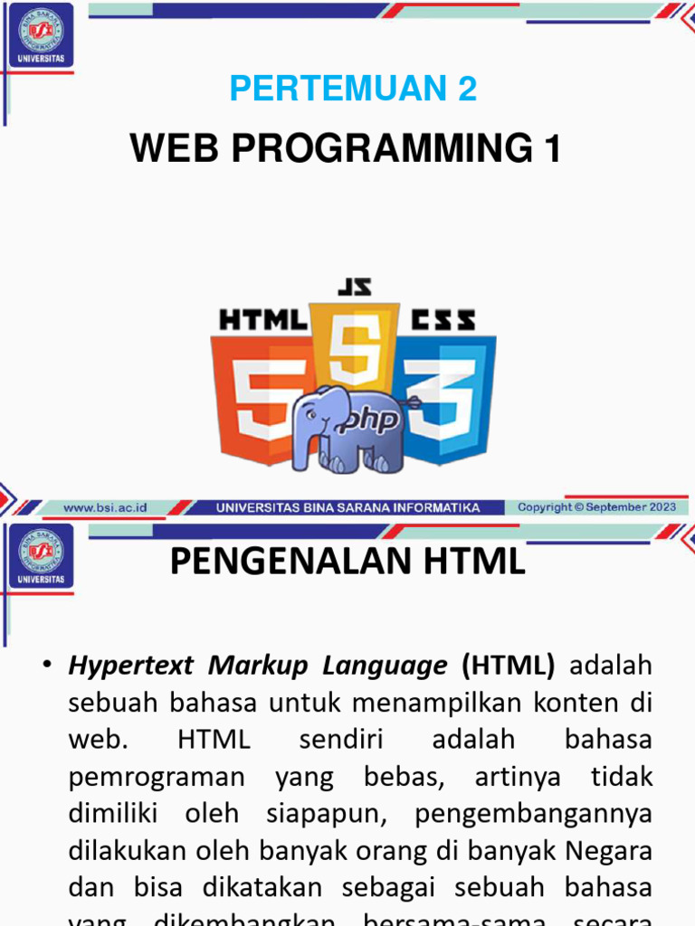 Web Programming 1: Pertemuan 2 | PDF | Seni | Komputer