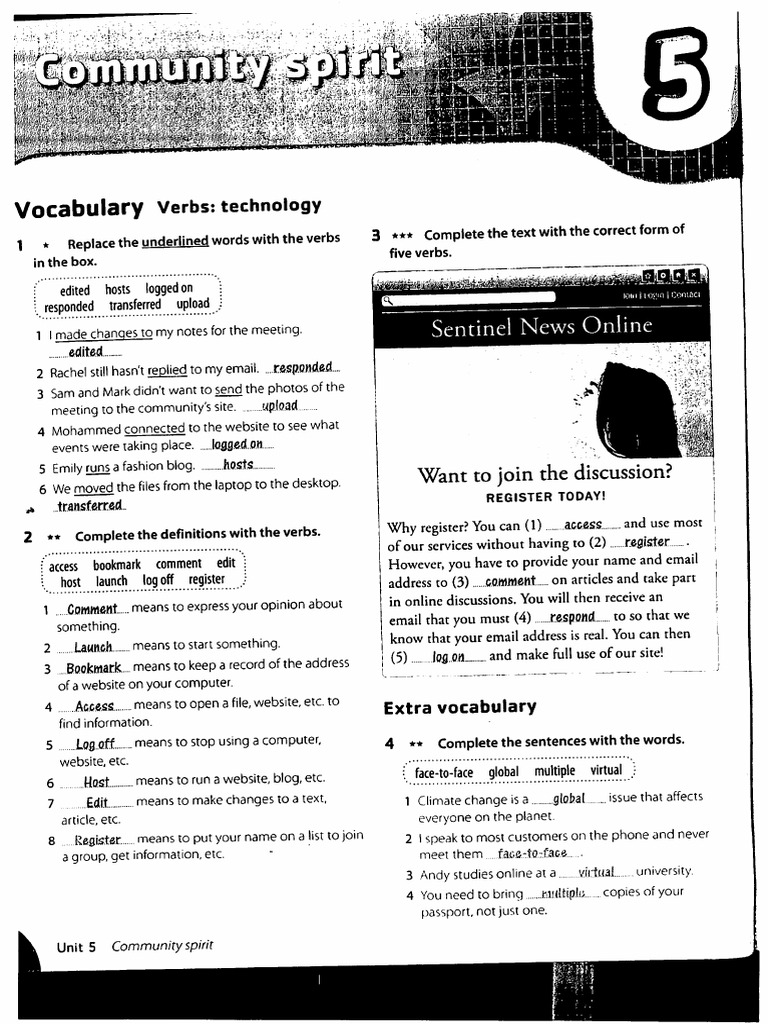 Workbook - Answer Key - Unit 5 | PDF