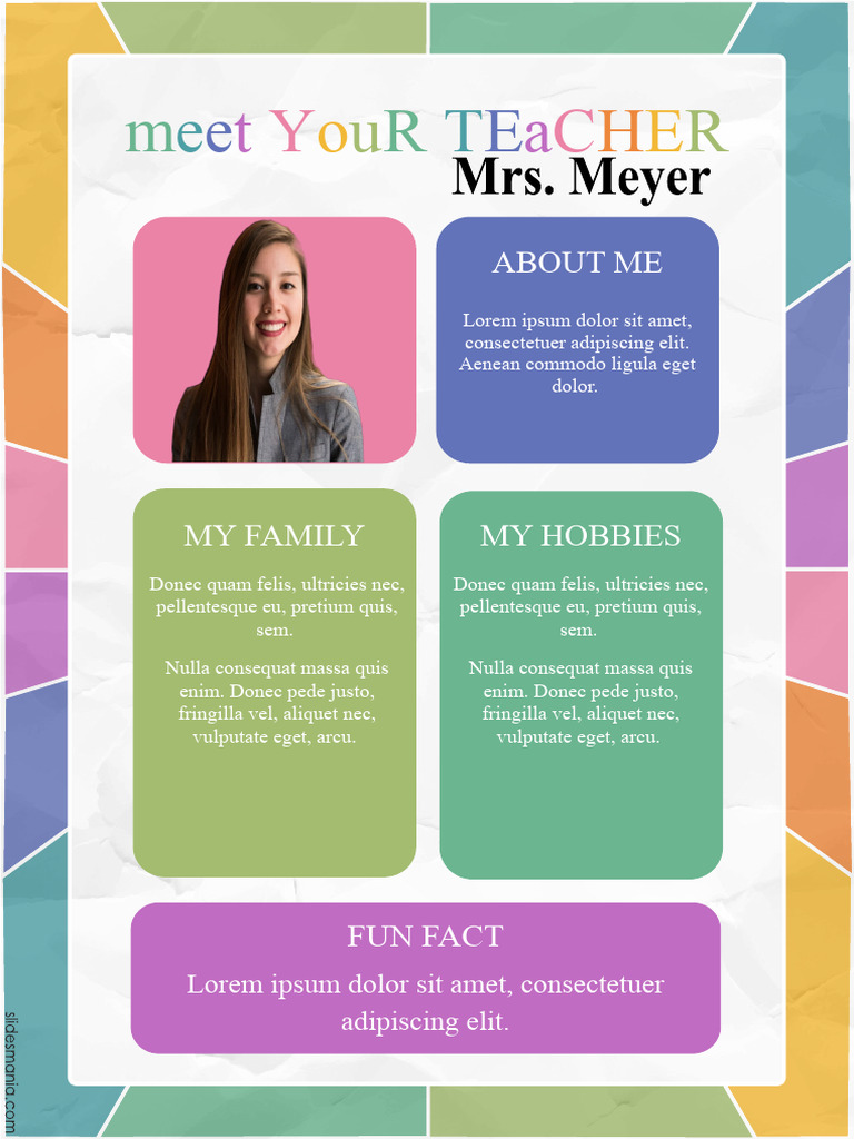 A4 Meet the Teacher 001 · SlidesMania | PDF