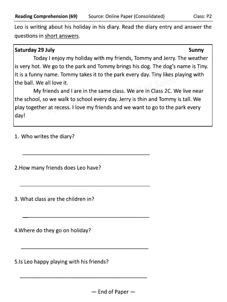 69-74 P2 Reading Comprehension | PDF