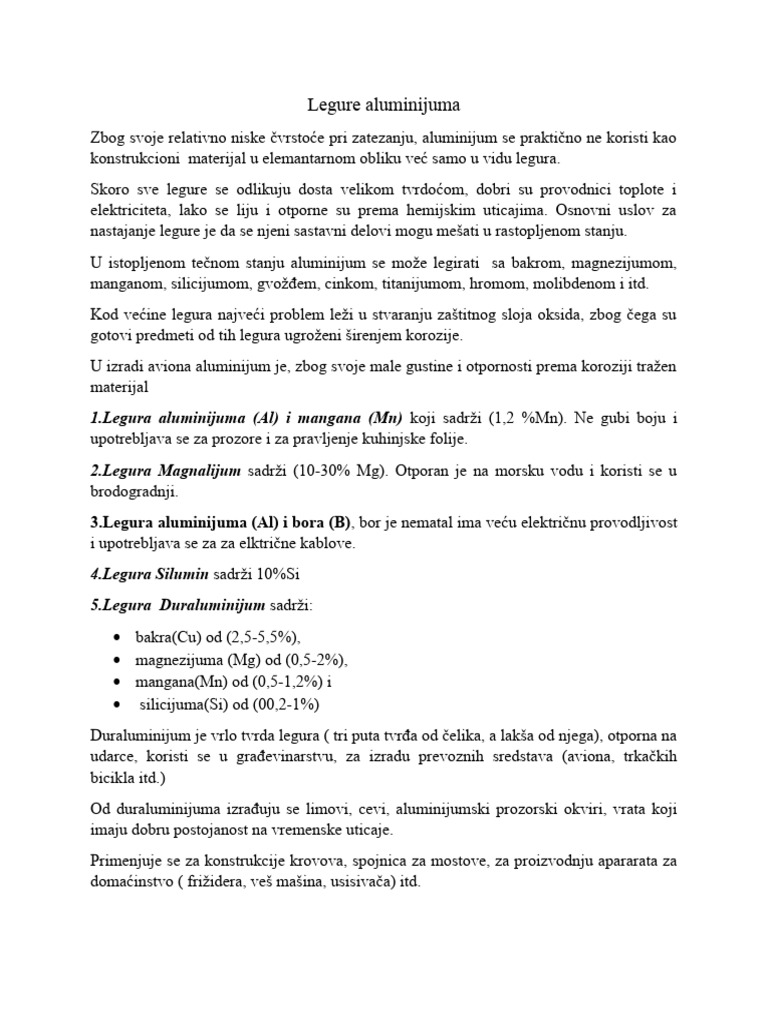 Legure Aluminijuma | PDF