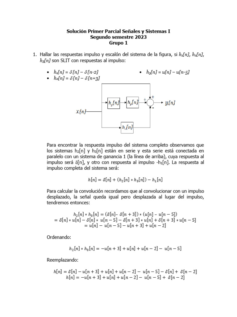 Solución Primer Parcial Señales y Sistemas | PDF