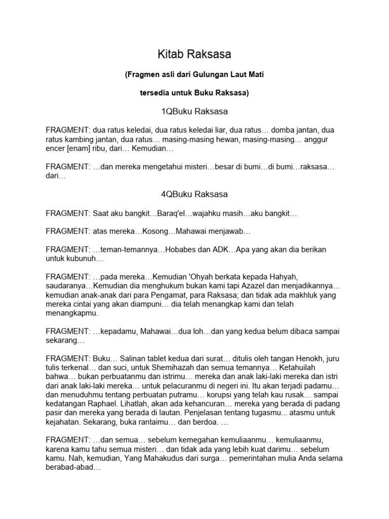 Kitab Raksasa (Terjemahan 2009) | PDF