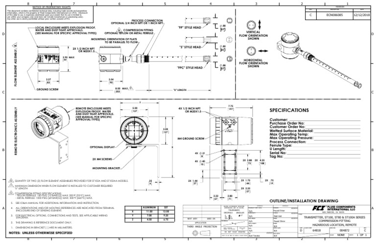 ST80 ST100 ST100A 1 Inch NPT Compression Fitting 4872c | PDF ...