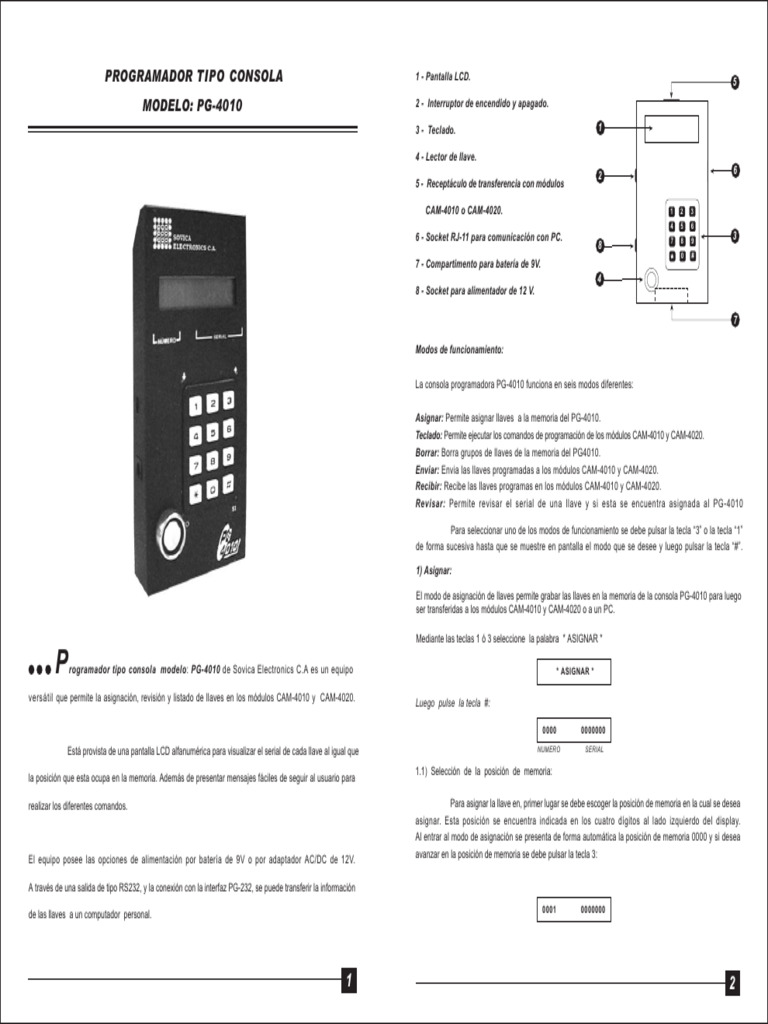 Programador PG-4010 | PDF | Teclado | Monitor de computadora
