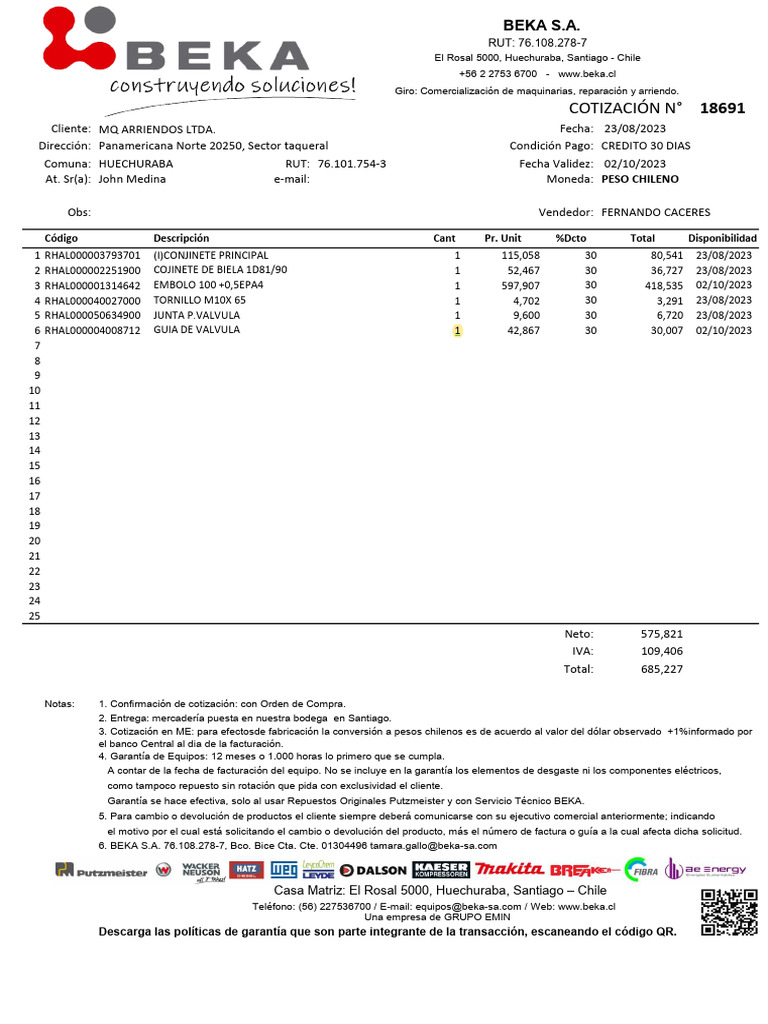 BKR18691 MQ Arriendos | PDF | Chile | Economias