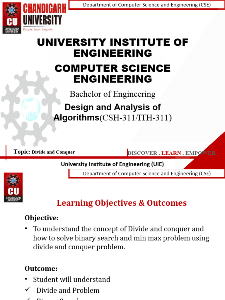 4.1 Divide and Conquer | PDF | Computers | Technology & Engineering