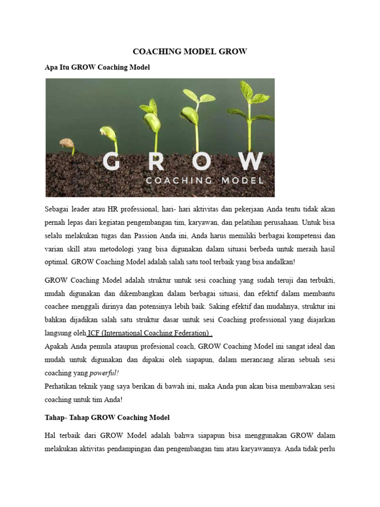 2.3.2. Coaching Model Grow | PDF