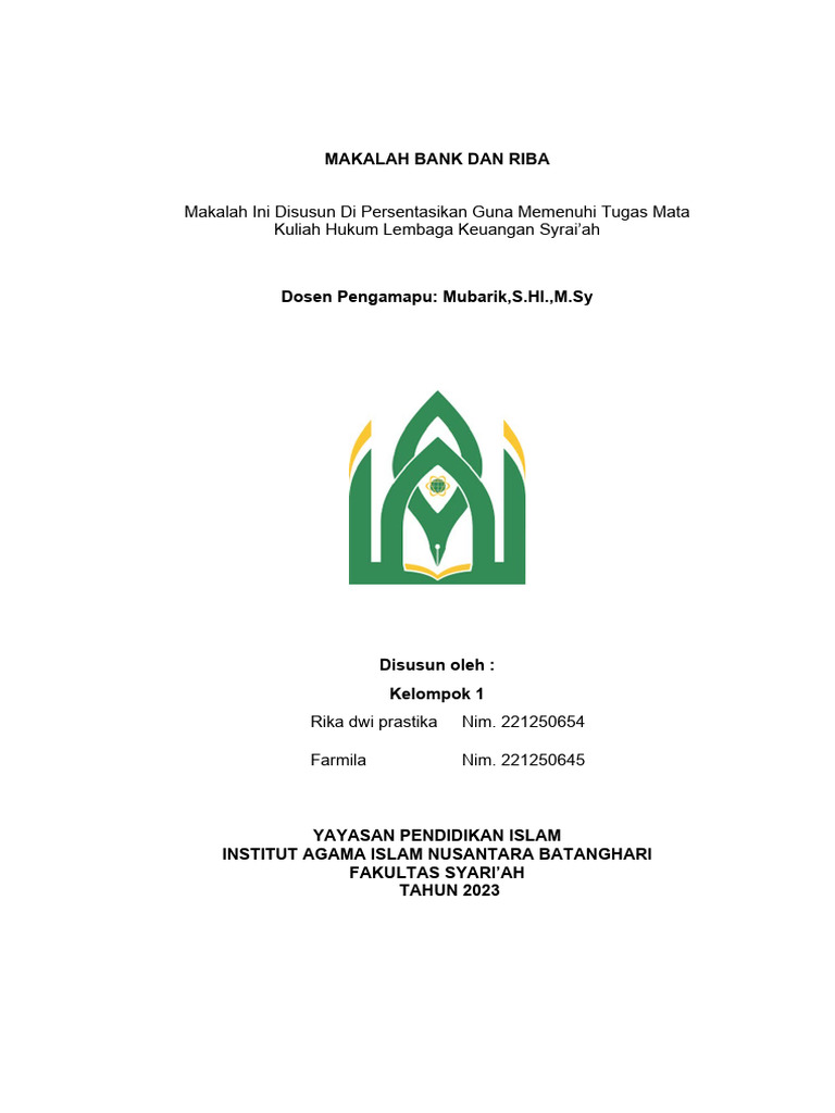 Makalah Bank Dan Riba | PDF