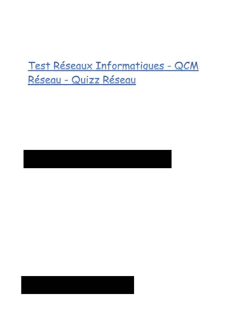 Test Et QCM Réseau Avec Correction | PDF