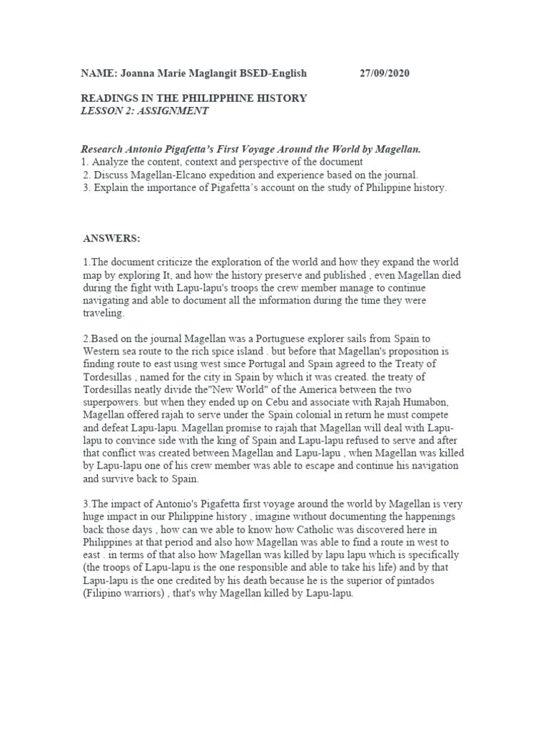 HISTORY ASSIGMENT LESSON TWO | PDF