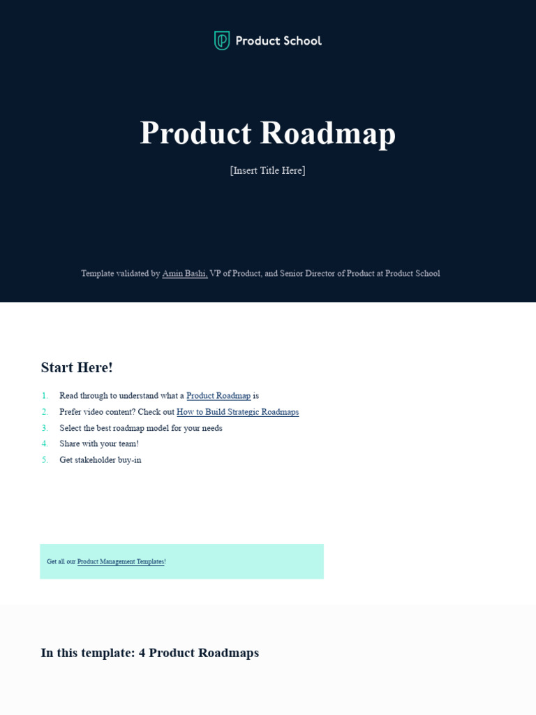 PM Template - Product Roadmap | PDF