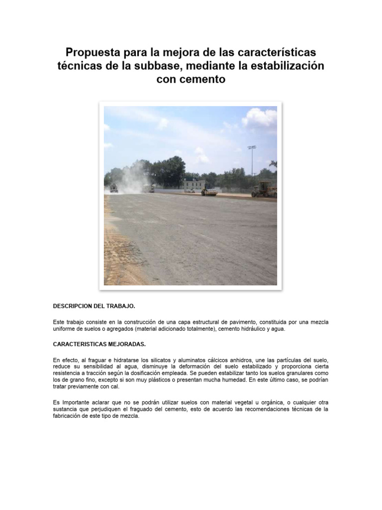 Estabilización de Subbase Con Cemento V3 | PDF