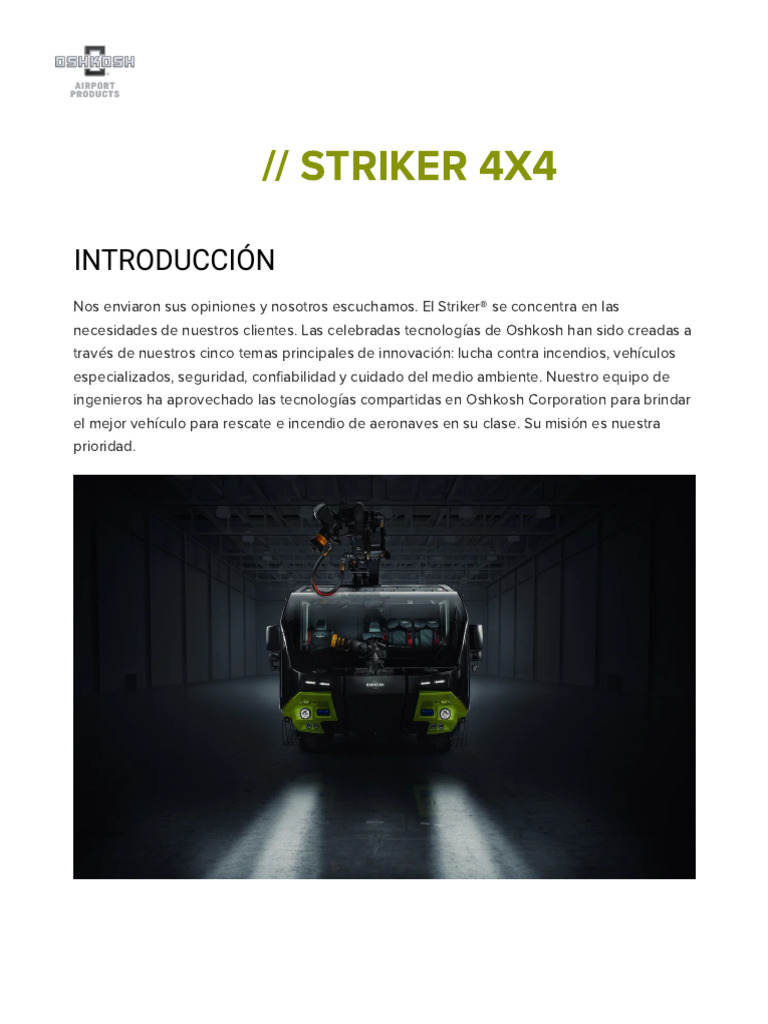 Striker® 4x4 - Oshkosh Airport Products | PDF | Motores | Agua