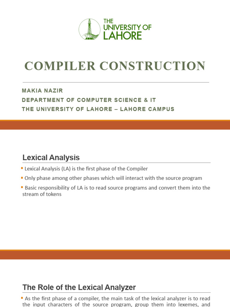 Lexical Analyzer in Compiler Design | PDF