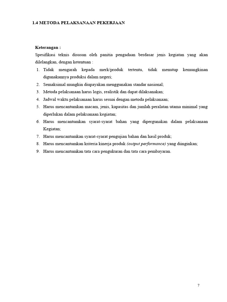 Metoda Pelaksanaan | PDF