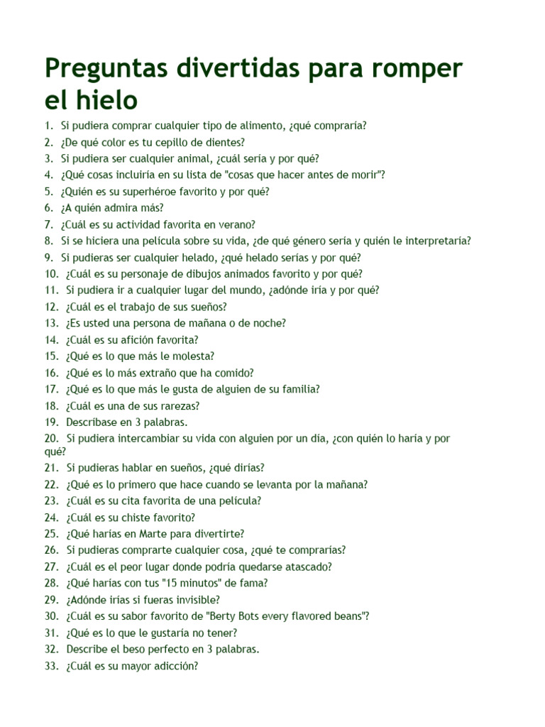 100 Preguntas Divertidas | PDF