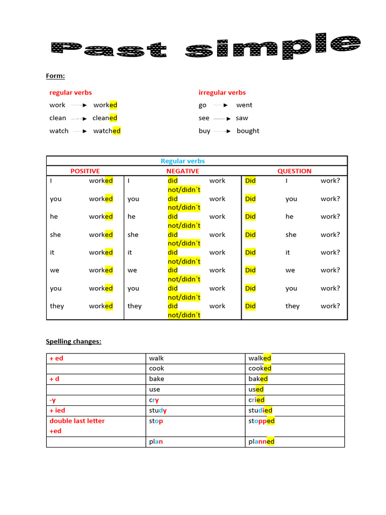 Past Simple - Explanation | PDF