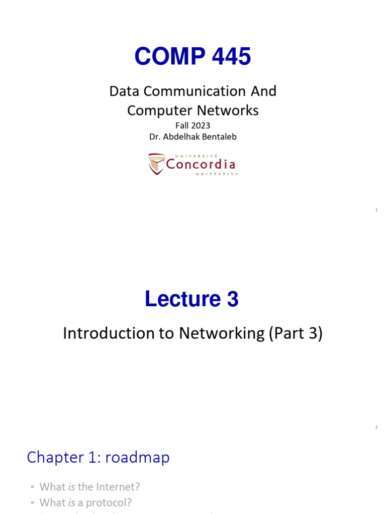 Lecture 3 Intro COMP445 | PDF