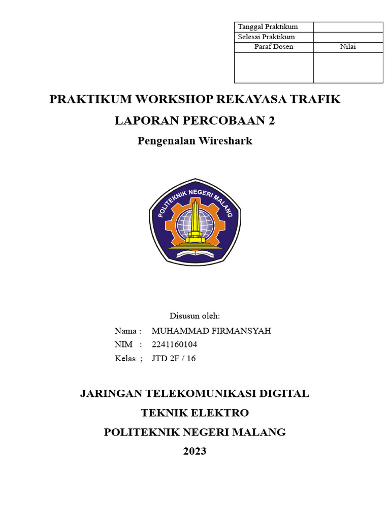 Laporan Praktikum Wireshark | PDF | Sains & Matematika