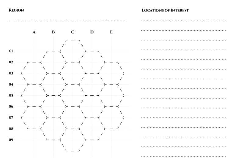 Hexcrawl Region 5x5 | PDF