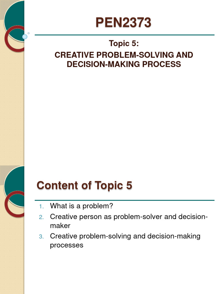 Topic 5 | PDF | Decision Making | Creativity