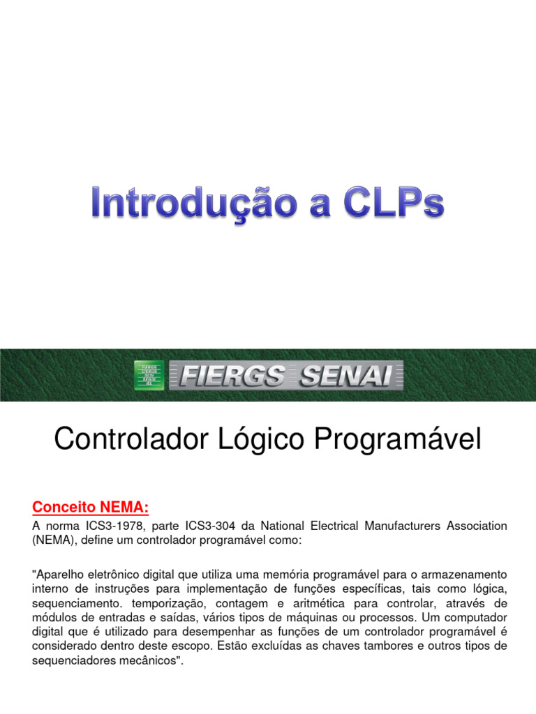 Introdução a Controladores Lógicos Programáveis - Revisado | PDF ...