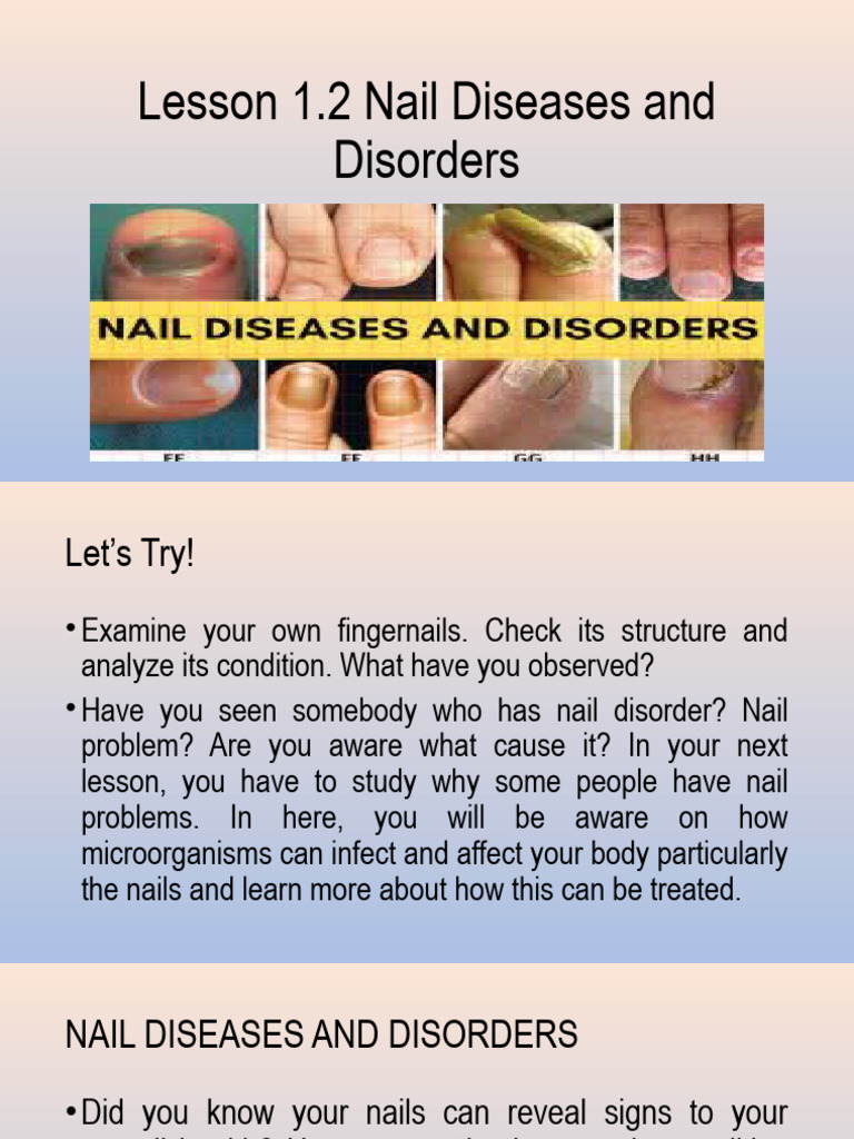 Lesson 1.2 Nail Disorders and Diseases | PDF