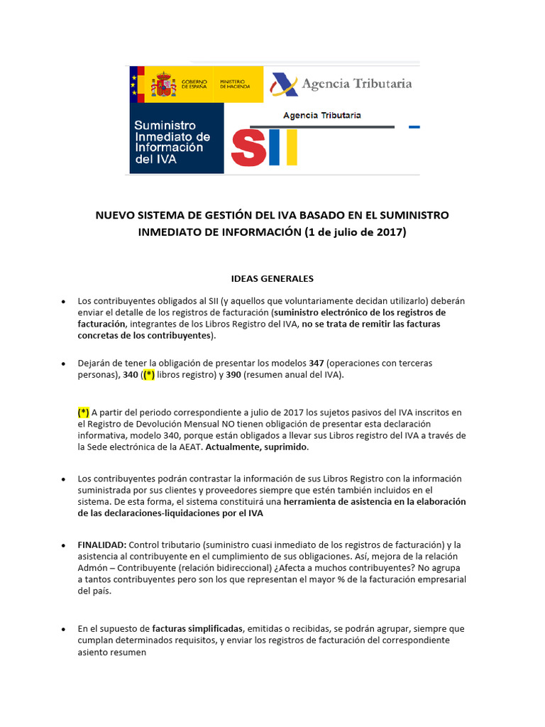 Nuevo Sistema de Gestión Del Iva Basado en El Suministro INMEDIATO DE ...