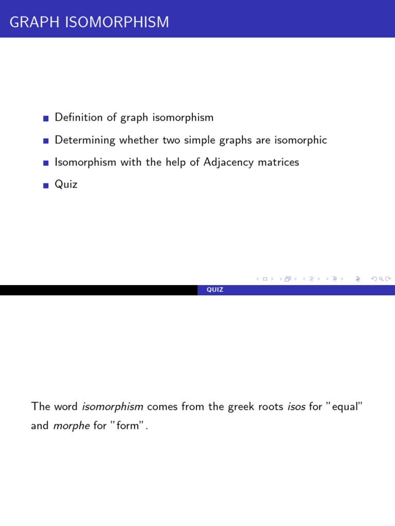 Definition of Graph Isomorphism Determining Whether Two Simple Graphs ...