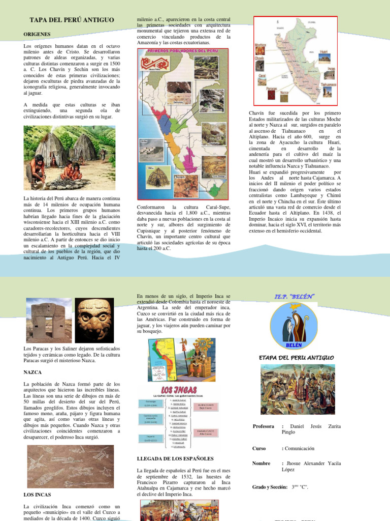 Triptico Etapa Del Peru Antiguo | PDF