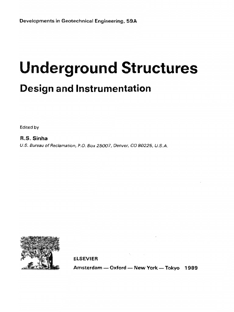 Underground Structures - Design and Instrumentation | PDF