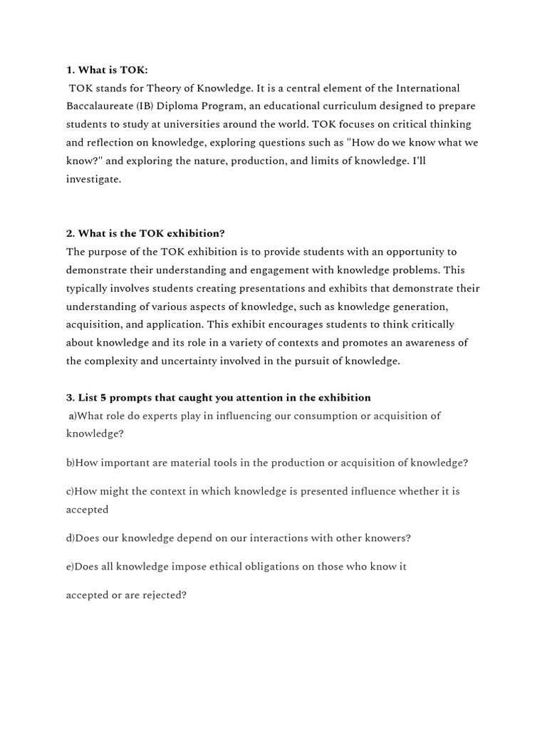 Tok Assignment | PDF