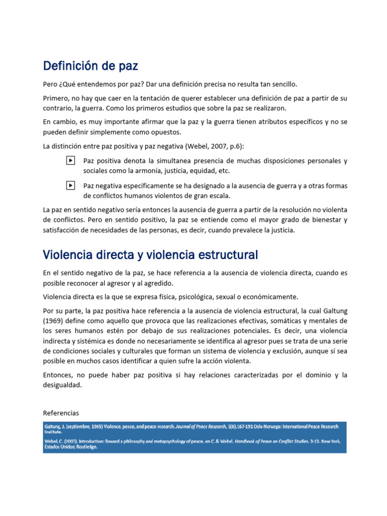 Definición de Paz y Violencia | PDF
