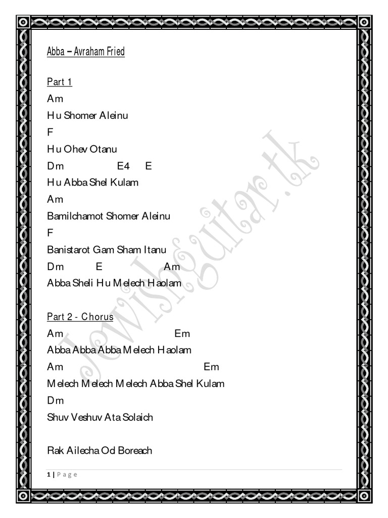 Abba - Avraham Fried | PDF | Poetry