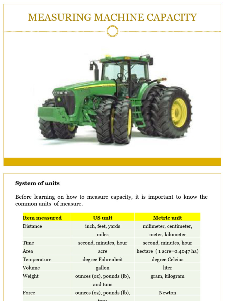 2.1) Measuring - Machine - Capacity | PDF | Pound (Mass) | Metrology