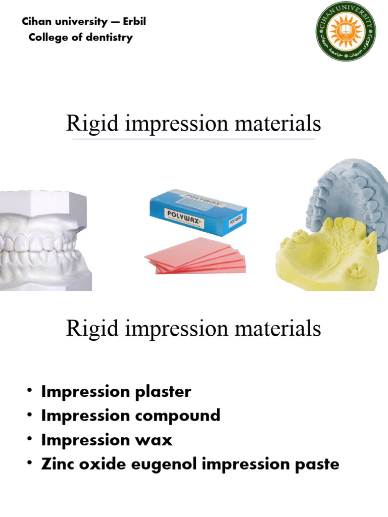 Overview of Rigid Impression Materials | PDF