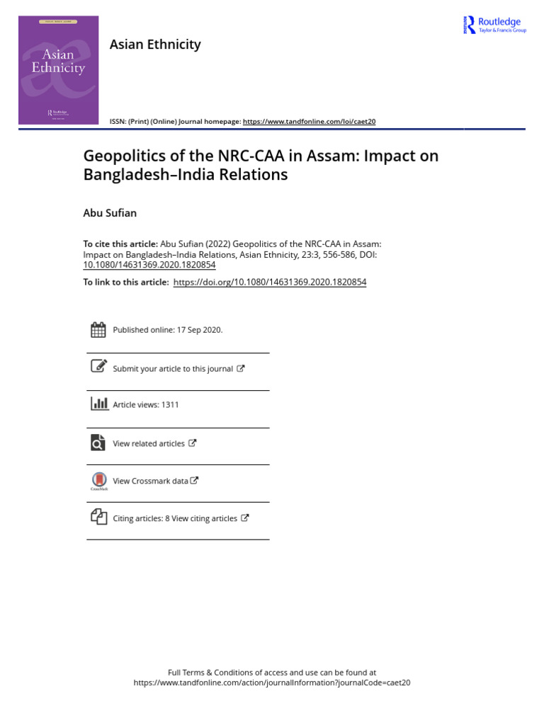 Geopolitics of NRC-CAA in Assam | PDF